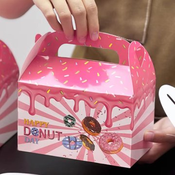 Affordable Handle Donut Box|Custom Donut Packaging with Handle